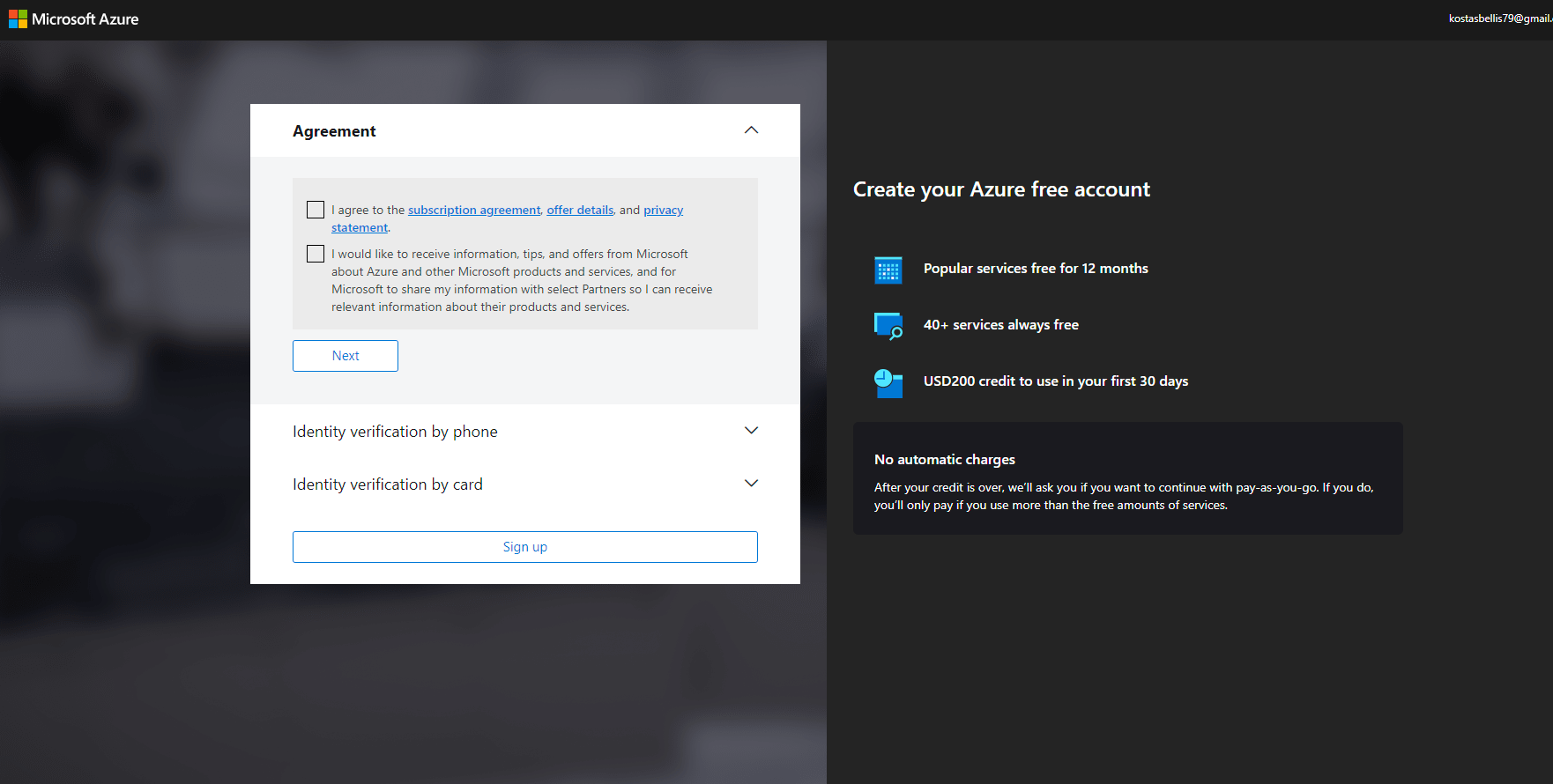 Create a trial DevOps Account
